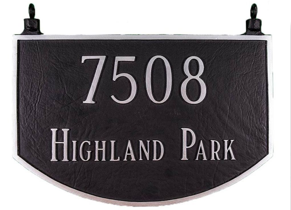Hanging Two Sided Home Address Sign Arch Shape