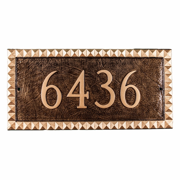 House Number Sign with Pyramid Style Border For Wall or Optional Lawn ...