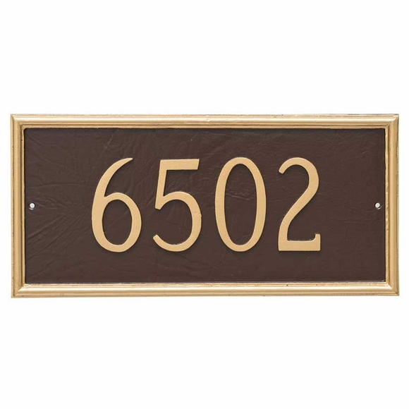 House Number Sign with Picture Frame Border - Metal Address Plaque