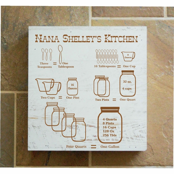 Personalized Kitchen Measurements Wall Box Sign For Chef or Anyone Who ...