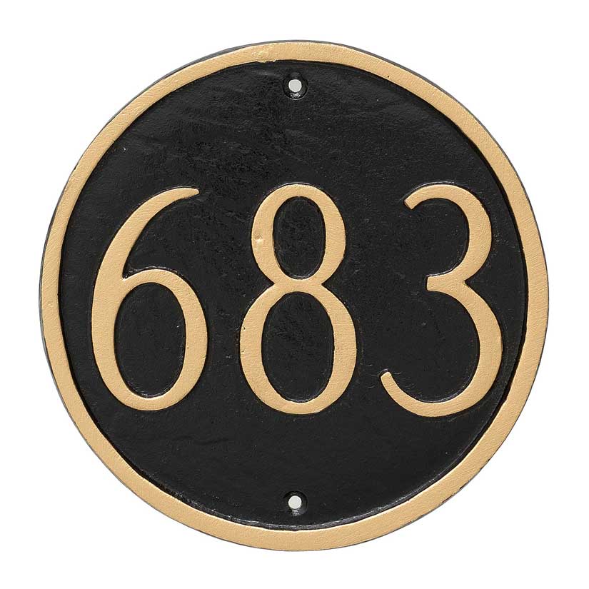 Large Circle House Number Sign - Round Address Plaque
