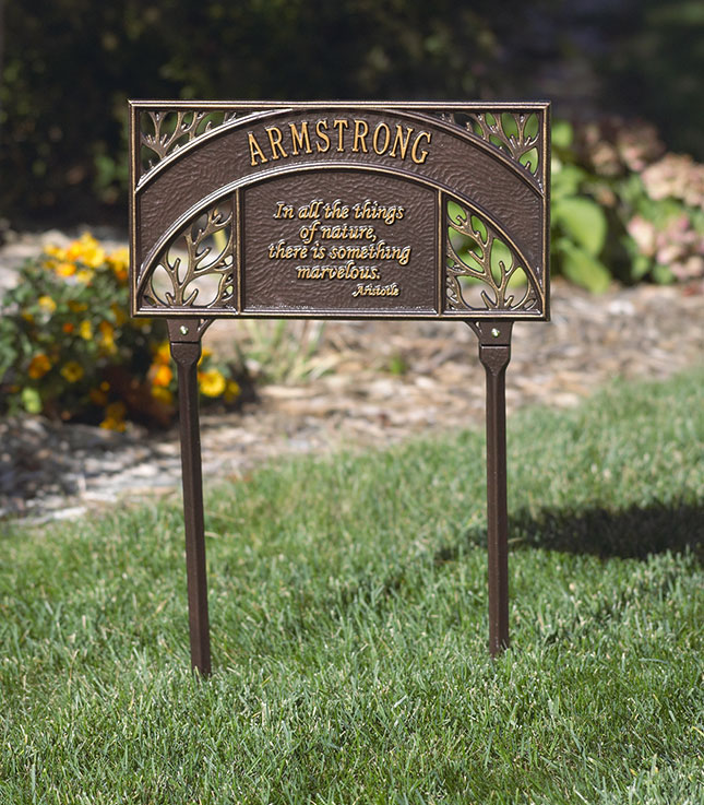 Aristotle Quote Lawn Plaque With Name or Address: In all the things of ...