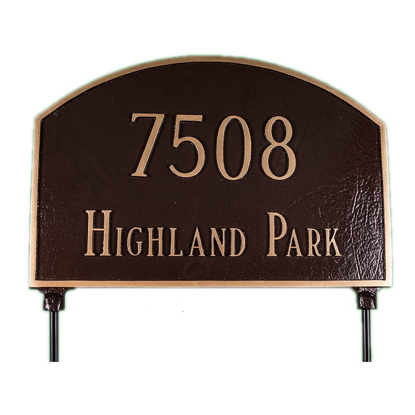Two Sided Arch Lawn Address Sign - Address On Both Sides