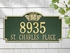 Monogram Address Sign - Large Wall or Lawn Plaque With Initial On Top