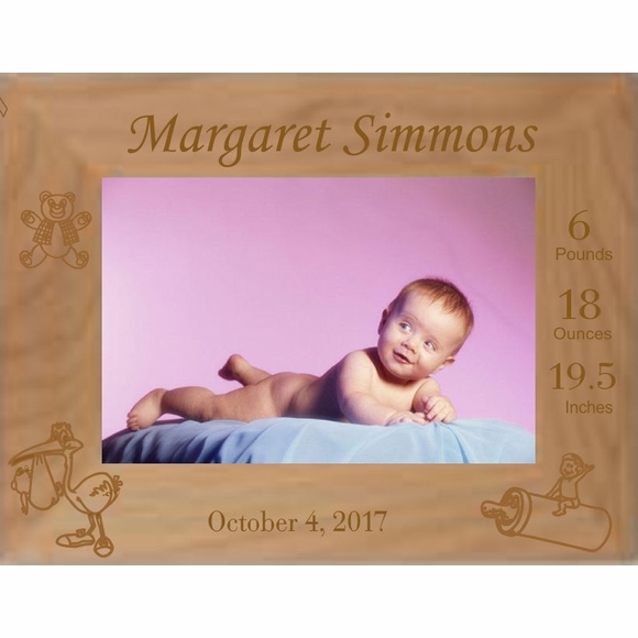 Personalized Newborn Baby Custom Engraved Picture Frame