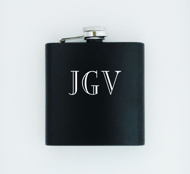 Personalized Engraved Pocket Flask in Pink, Teal, Blue, or Black