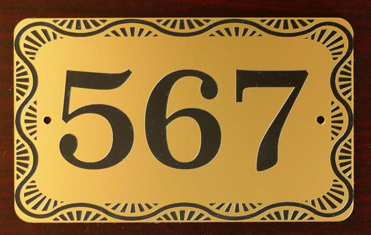 Address Sign with Stencil Art