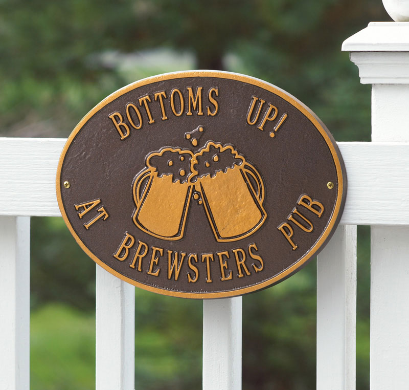 Personalized Beer Mugs Pub Plaque - Custom Metal Sign