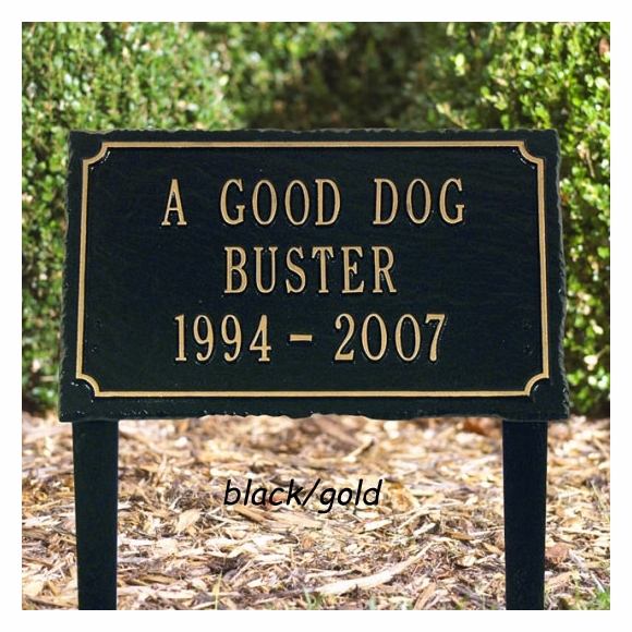 Personalized Slate Pet Memorial Plaque with Lawn Stakes