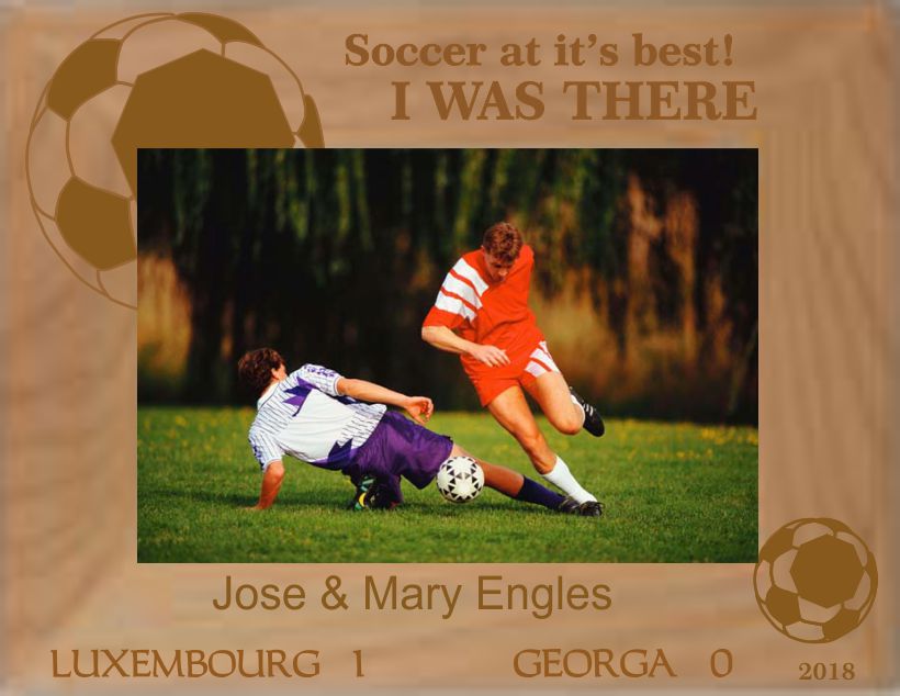 Personalized Custom Engraved Soccer Match Picture Frame