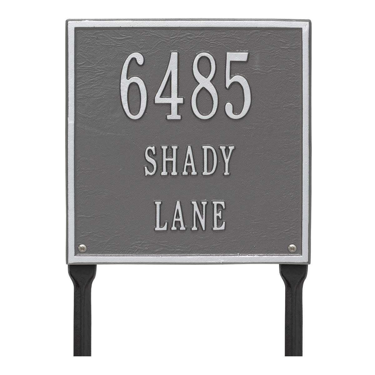 Square Address Plaque With 3 Lines
