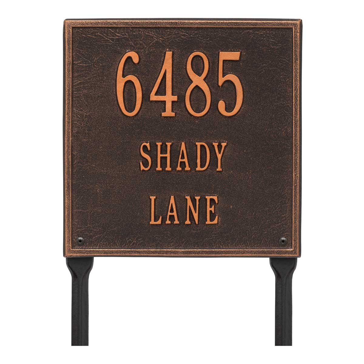 Square Address Plaque With 3 Lines