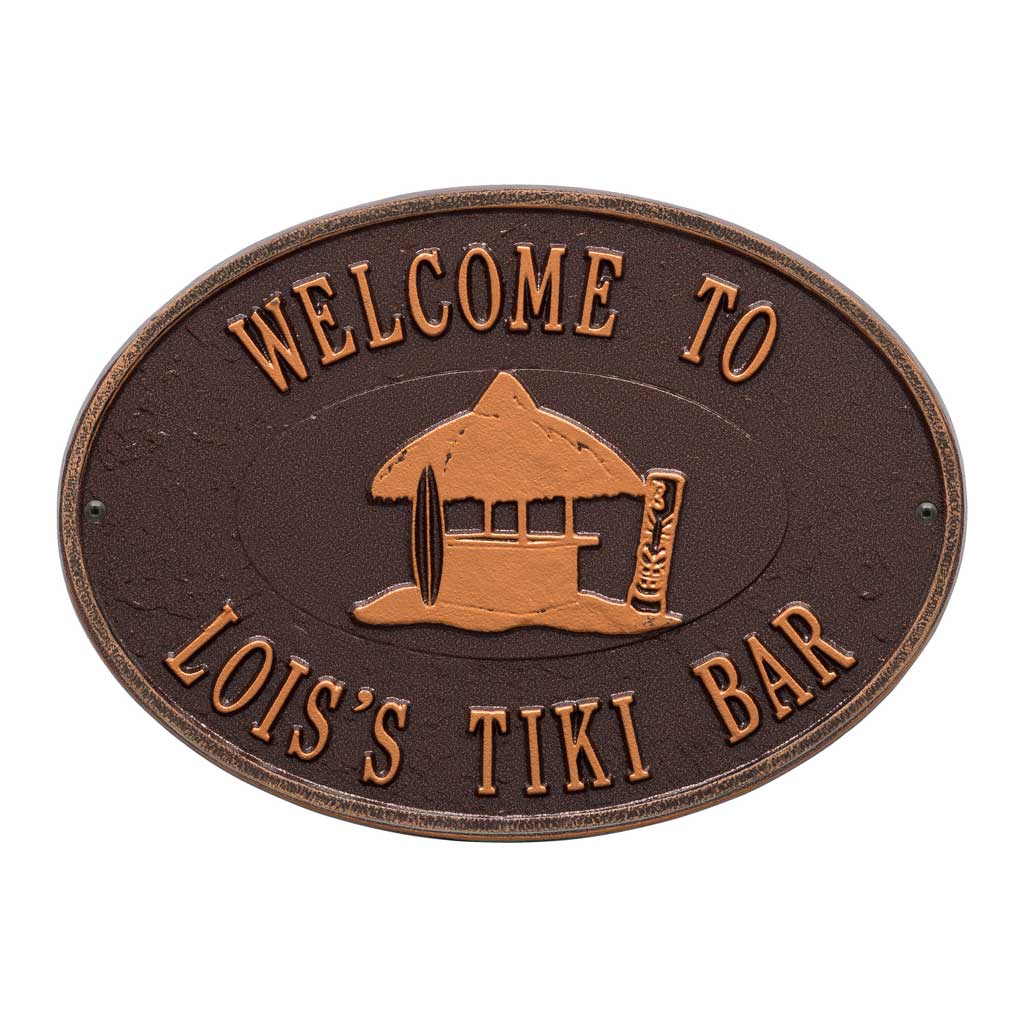 Personalized Tiki Hut Wall Plaque