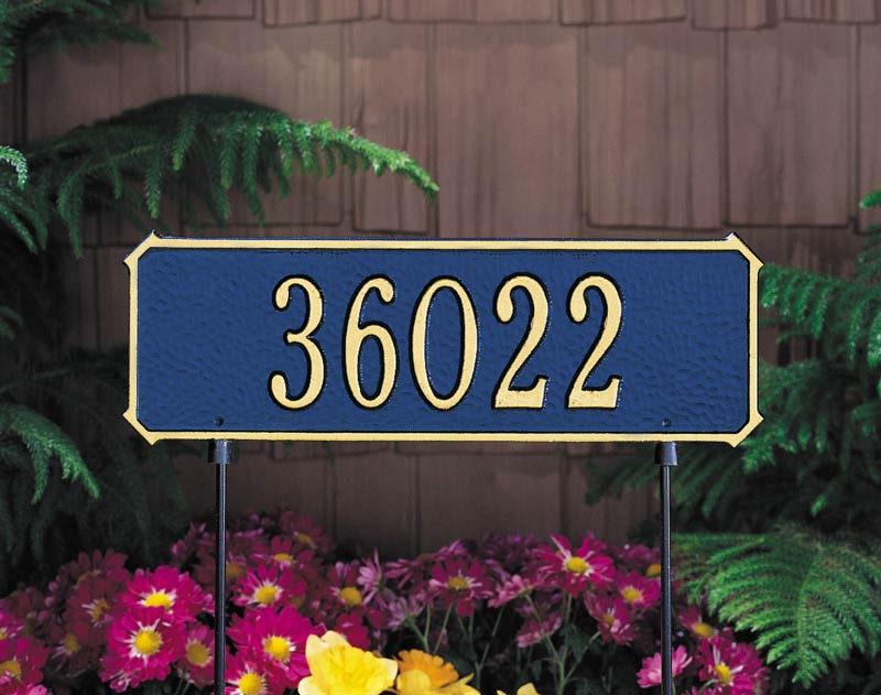 Two-Sided Rectangle Lawn Marker - Double Sided Address Sign