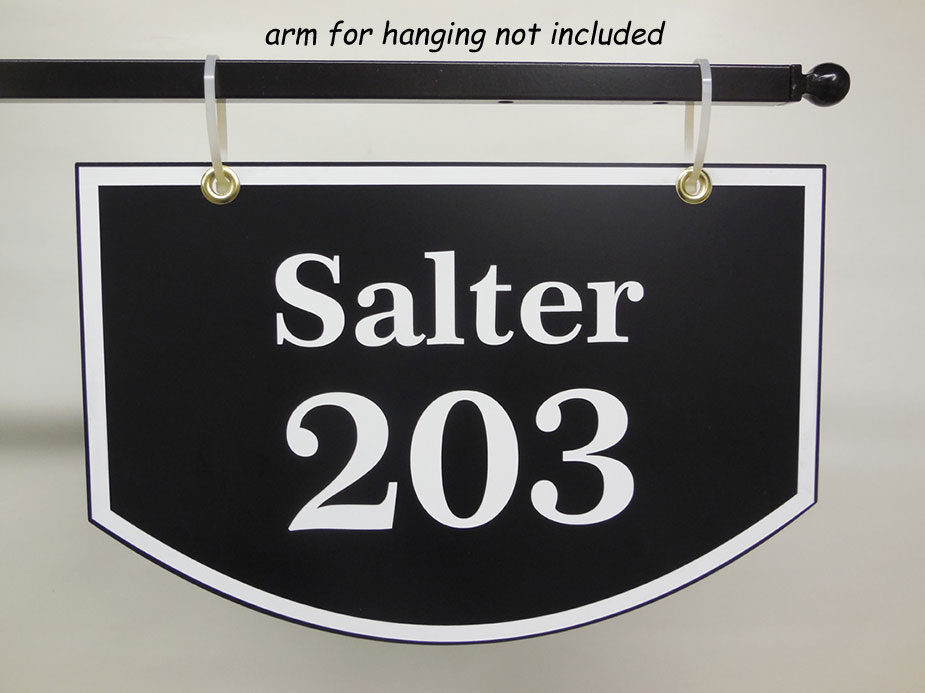 Two Sided Hanging Address Sign Arch Shape