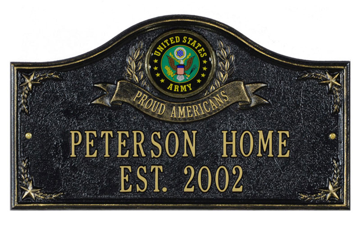 Military Proud Americans Address Plaque With Army, Air Force, Coast ...