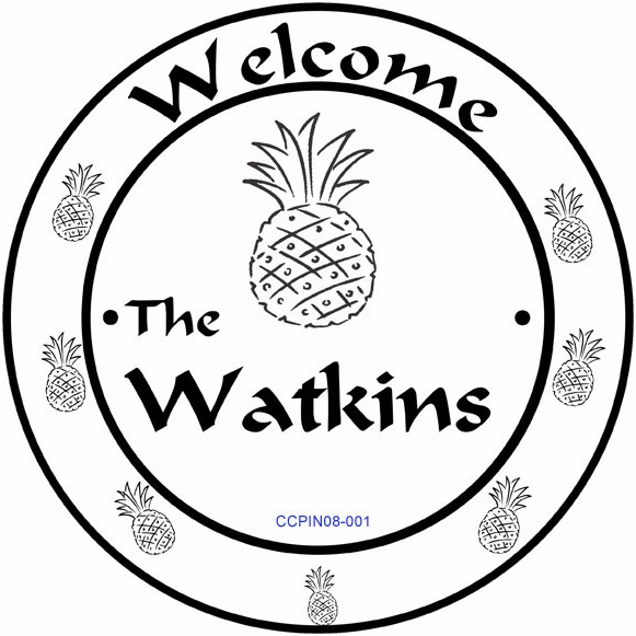 Personalized Welcome Sign with Pineapple Border Decoration