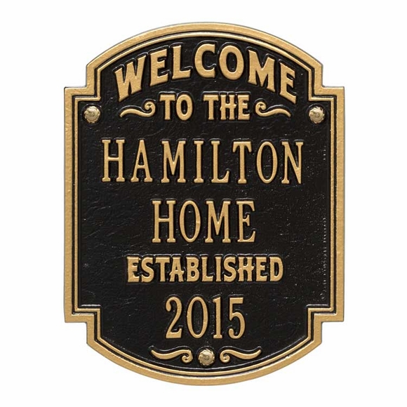 Personalized Welcome To The Home Established Date Plaque