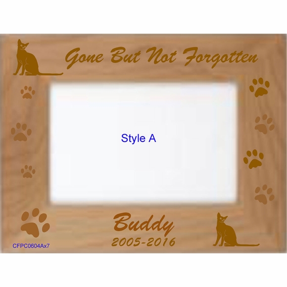 Pet Cat Custom Engraved Memorial Picture Frame