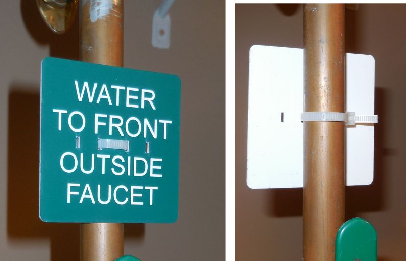 Pipe Label with Cable Tie Attachment
