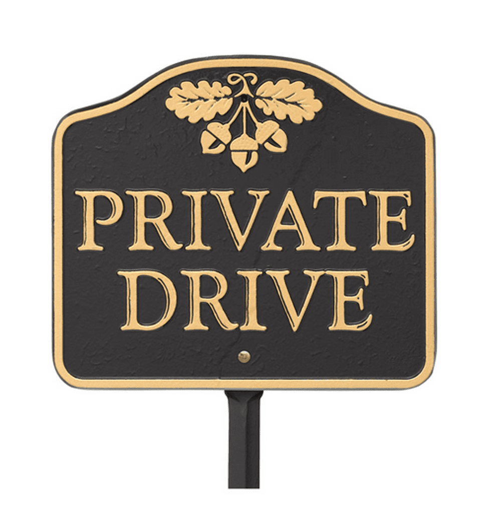 Private Drive Sign For Wall or Lawn Stake Mount