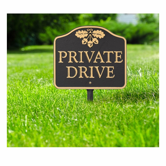 Private Drive Sign For Wall or Lawn Stake Mount