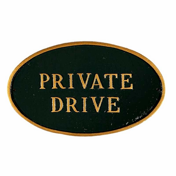 Private Drive Warning Sign - Custom Cast Metal Plaque