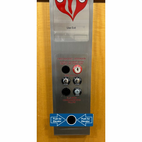 Push For Elevator Button Sign