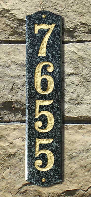 Vertical Address Sign Granite Stone