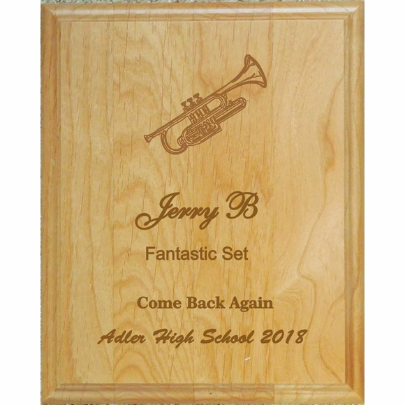 Recognition Plaque For Music Instrument, Singing, or Band - Musician Award