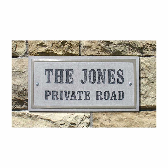 Rectangle Address Plaque or Custom Message Sign Made From Stone and Resin