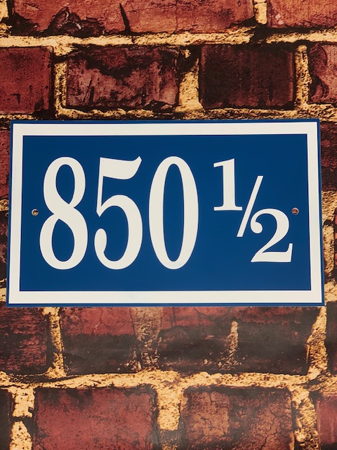 Rectangle House Number Sign with Half Number - 1/2 Number Plaque