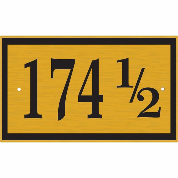 Rectangle House Number Sign with Half Number - 1/2 Number Plaque