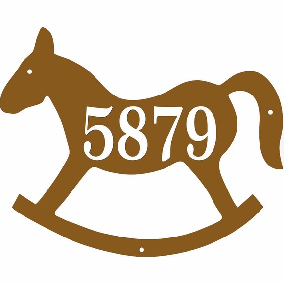 Rocking Horse Address Plaque - Equestrian House Number Sign