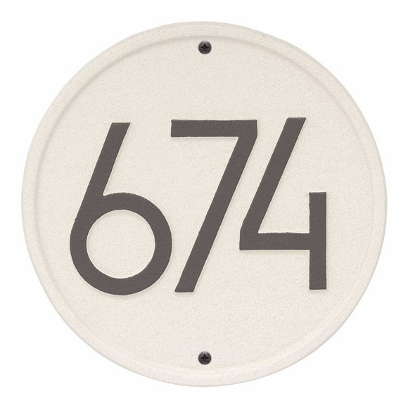 Round Address Plaque - Circular House Number Sign With Modern Font