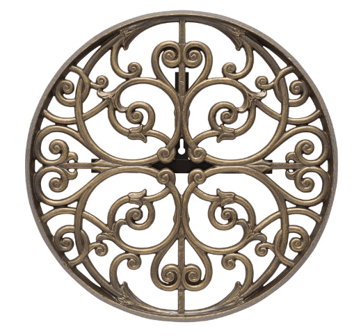 Wall Mount Garden Hose Holder - Round With Decorative Scroll