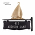 Sailboat Ornament Address Plaque For Lawn Mount, Post Mount, or Mailbox ...