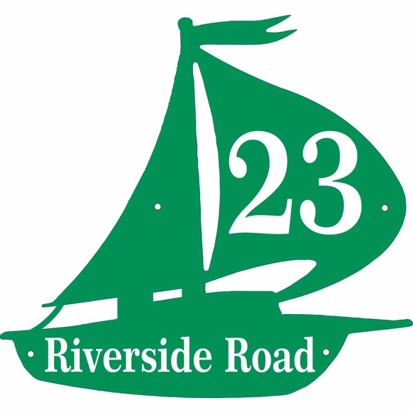 Sailboat Shape Address Sign