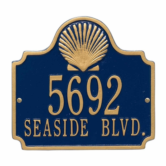 House Number Plaque with Seashell