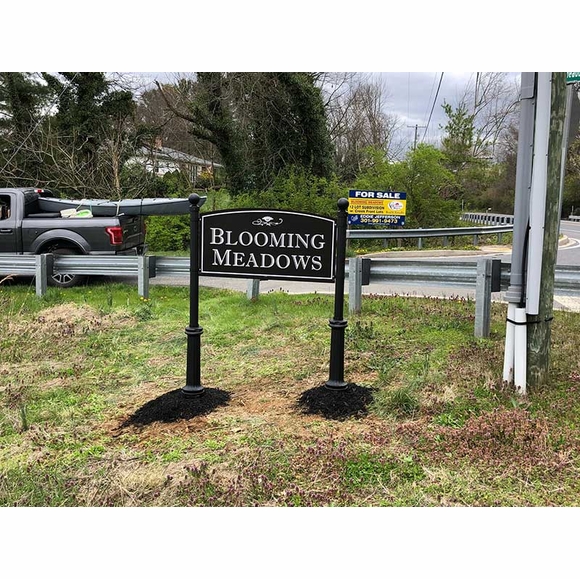 Sign and Posts For Entrance, Community Name, Business, Church, Subdivision