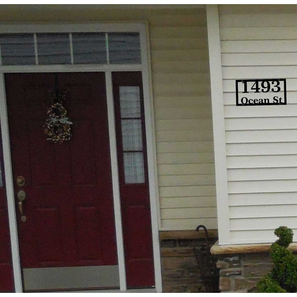 Silhouette Floating Wall Address Sign With Two Lines