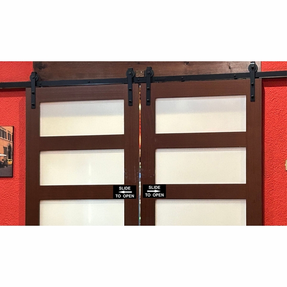 Slide To Open Sign - Sliding door or window sticker sign with optional ...