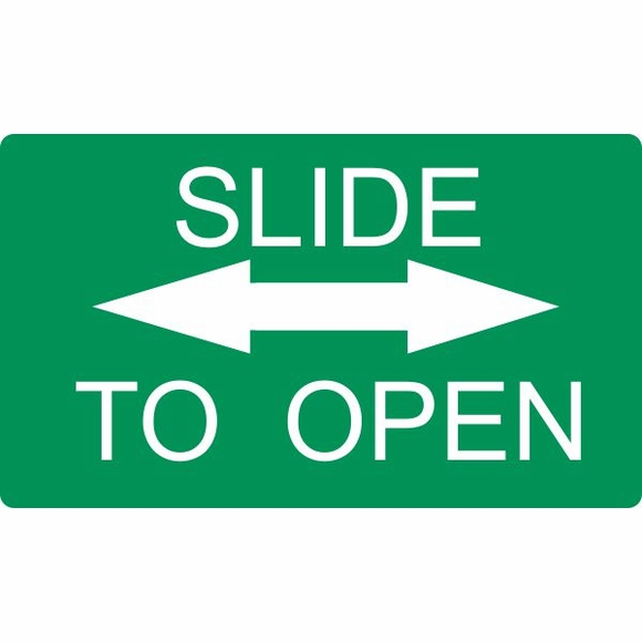 Slide To Open Sign - Sliding door or window sticker sign with optional ...