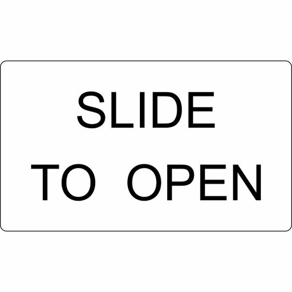 Slide To Open Sign - Sliding door or window sticker sign with optional ...