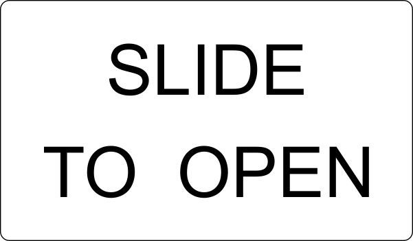 Slide To Open Sign - Sliding door or window sticker sign with optional ...
