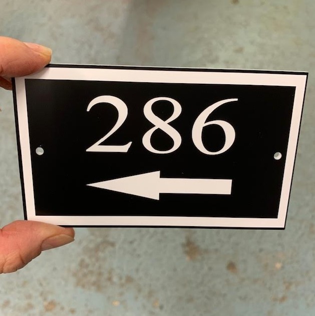 Small Address Sign With Arrow Facing Right, Left, Up, or Down To Point ...