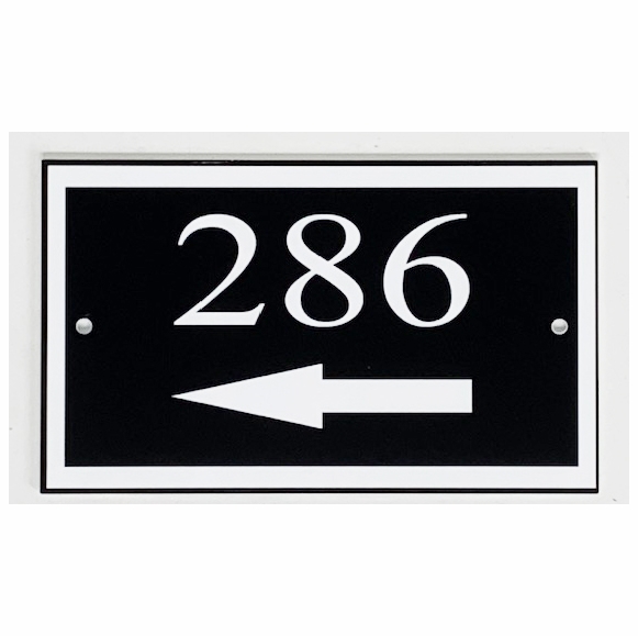 Small Address Sign With Arrow Facing Right or Left To Point Your Direction