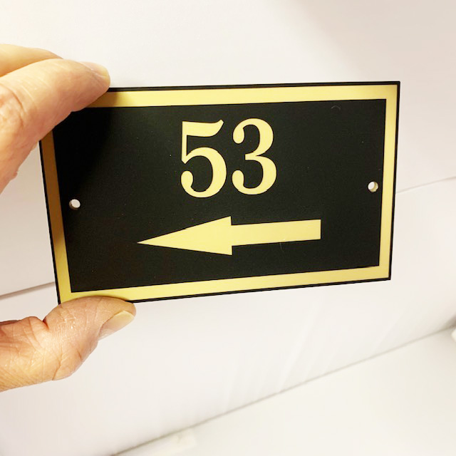 Small Address Sign With Arrow Facing Right, Left, Up, or Down To Point ...