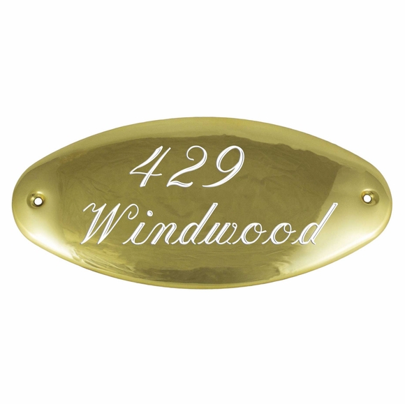 Small Brass Address Plaque, Room Number Sign