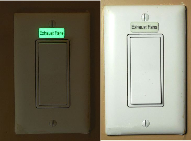 Glow In Dark Custom Light Switch Label, Small Luminescent Adhesive Sign ...